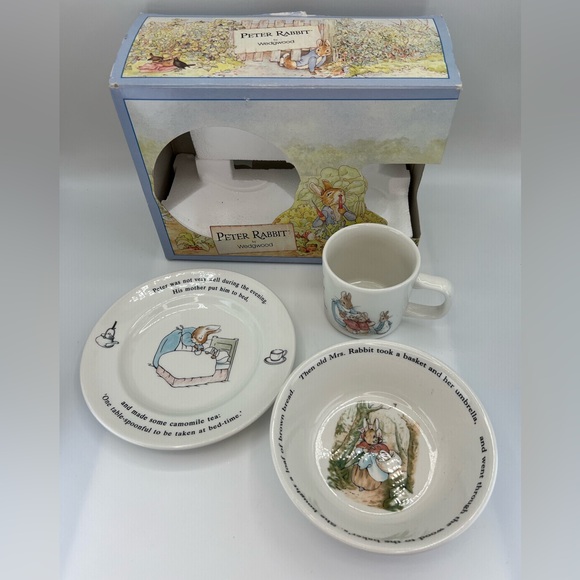 Wedgwood | Dining | Vintage Wedgwood Peter Rabbit 3piece Porcelain Set ...